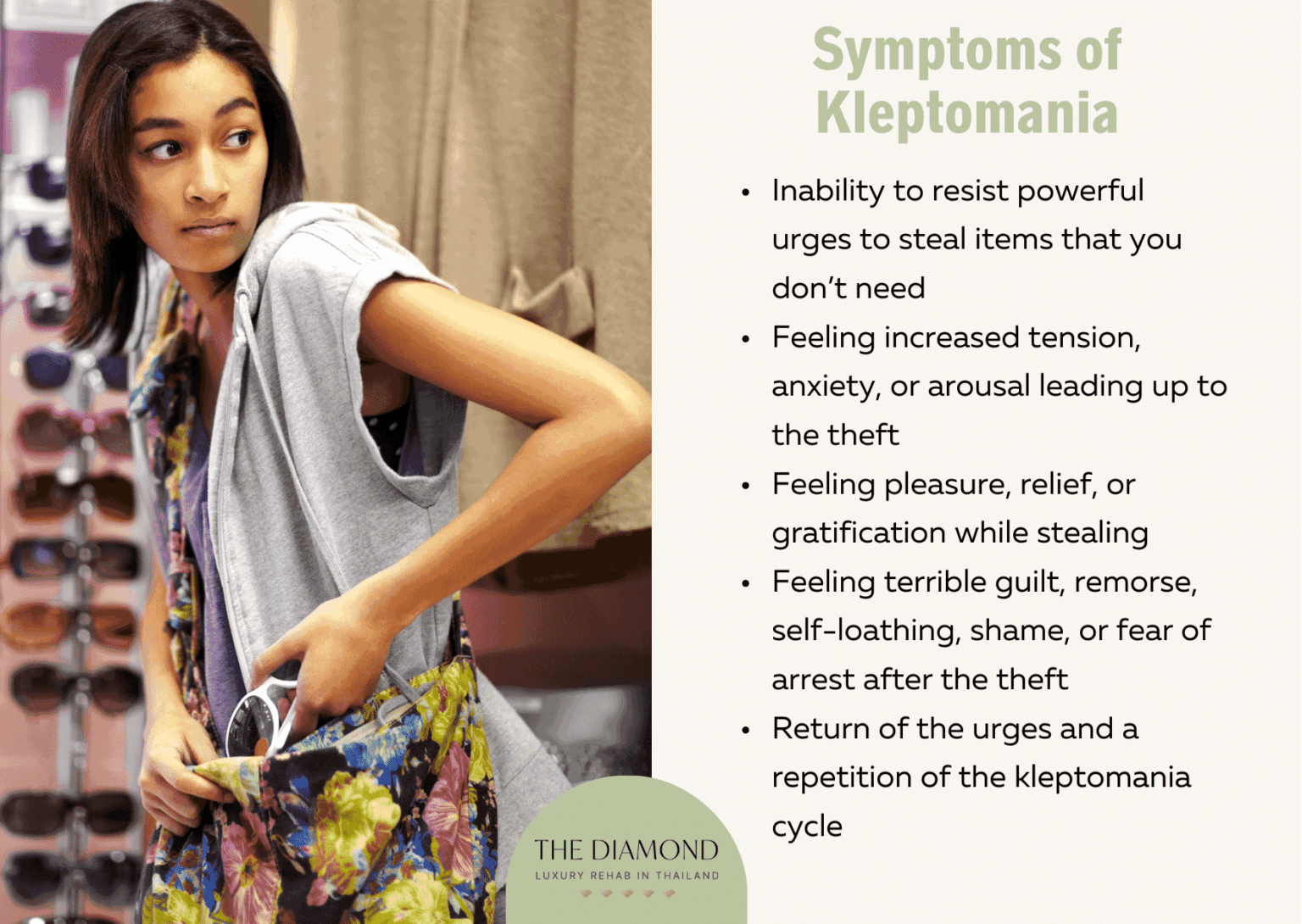 Kleptomania symptoms and treatment - The Diamond Rehab Thailand