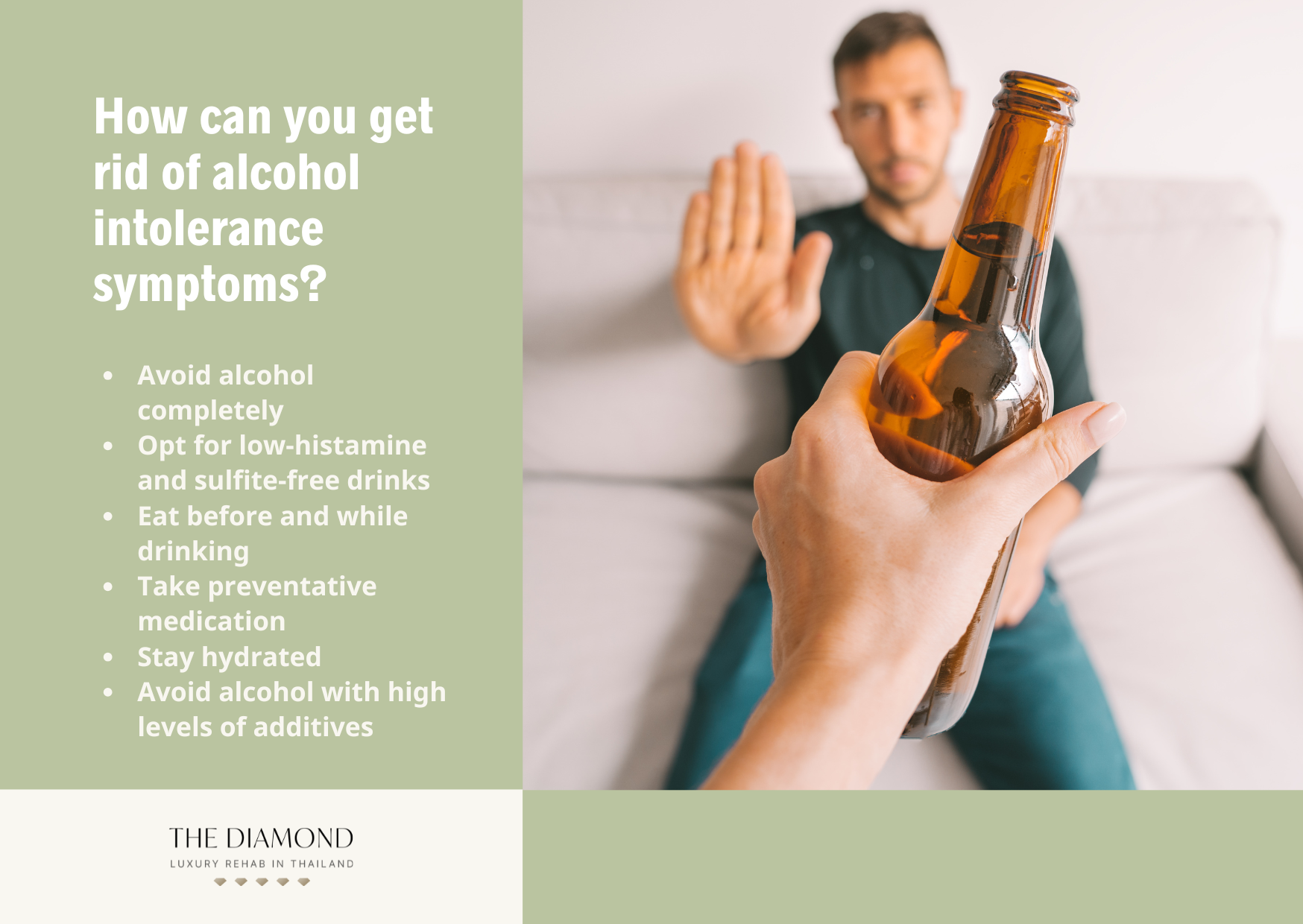 Alcohol intolerance: symptoms, causes, and risk factors - The Diamond Rehab Thailand
